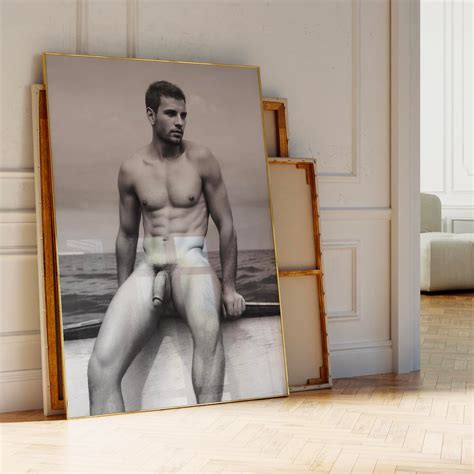 Hung Naked Sailor Full Frontal Nudity Male Nude Photo Black White