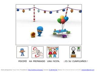 La fiesta de Pocoyó cuento con pictogramas PPT Descarga Gratuita