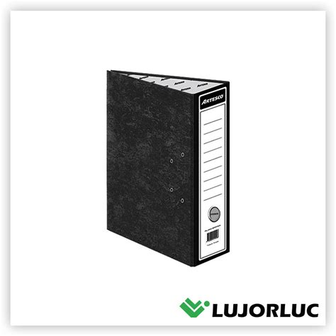 Archivador ARTESCO Cartón Plastificado Lomo Angosto Oficio de Negro
