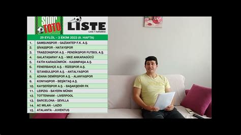 Spor Toto Tahminleri Hafta Spor Toto Tahminleri Kuponu Youtube