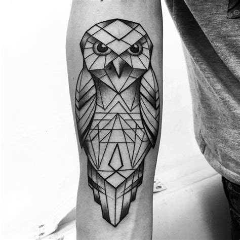 Geometric Owl Tattoo Designs For Men Shape Ink Ideas Geometric