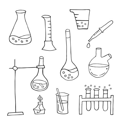 Clinical Laboratory Sciences Doodle Drawing Collection Elements Such