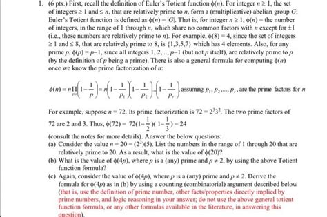 solved 6 pts first recall the definition of euler s