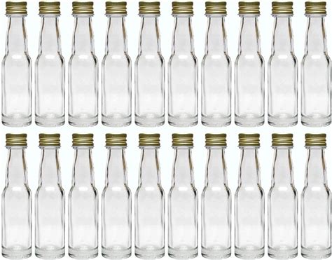 hocz 100 leere Mini Glasflaschen Lang 40 ml Gold Glasfläschchen kleine