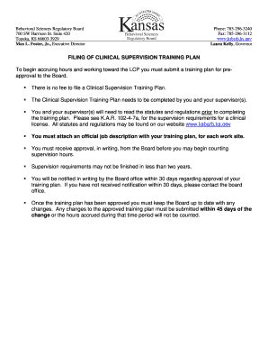 Fillable Online Lcp Supervision Training Plan Fax Email Print Pdffiller