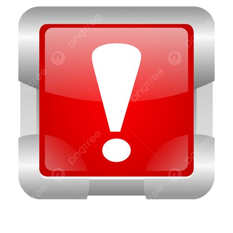 Signo De Exclamación Rojo Cuadrado Web Brillante Icono Clave PNG