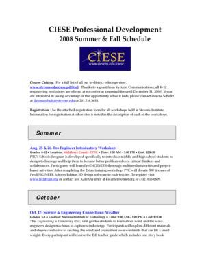 Fillable Online Ciese CIESE Calendar At A Glance Ciese Fax Email