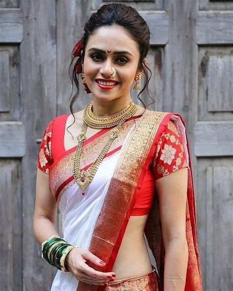 Gorgeous Amruta Khanvikar South Indian Saree Amrutakhanvikar Saree Trends South Indian