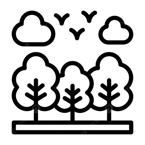 Icono De Línea De Bosque Vector PNG Icono De Bosque Bosque Natural