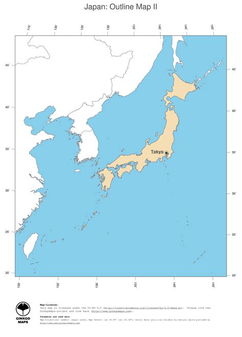 Outline Map Of Japan Japan Outline Map Country Borders State Shape