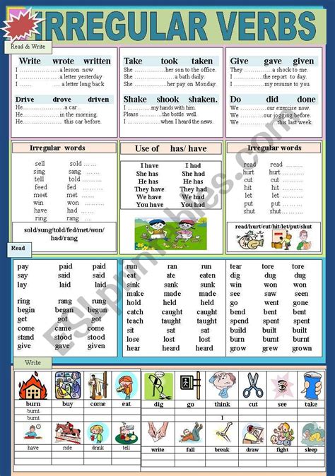 Irregular Verbs ESL Worksheet By Jhansi