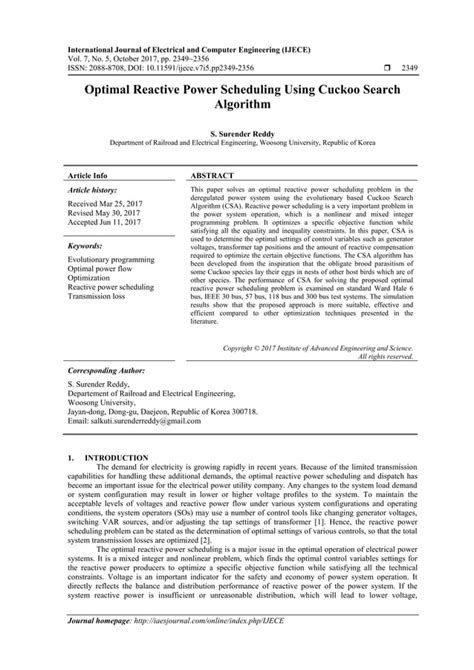 optimal reactive power scheduling using cuckoo search algorithm