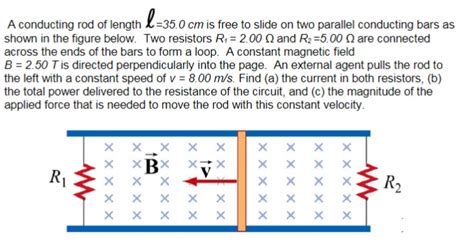 Solved A Conducting Rod Of Length L 35 0 Cm Is Free To Slide Chegg