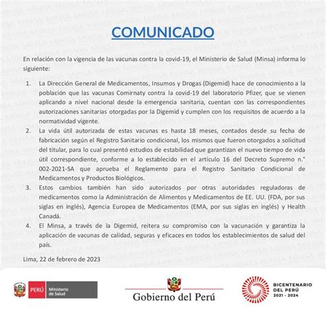 Ministerio De Salud On Twitter COMUNICADO El Ministerio De Salud