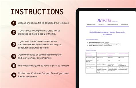 Digital Marketing Agency Market Opportunity Assessment Template In
