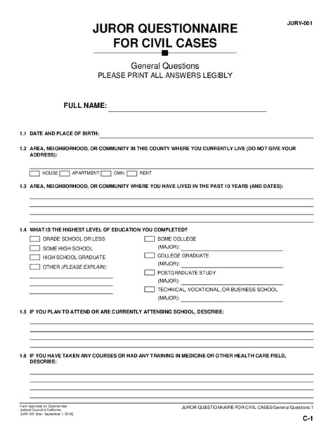 Jury Duty Questionnaire Fill Out Sign Online DocHub