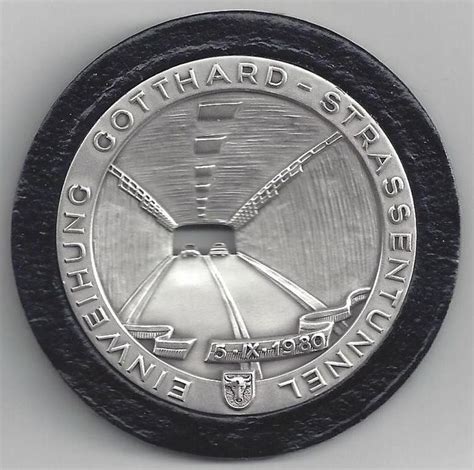 sehr schöne Silber Medaille Gotthard Strassentunnel von 1980 Kaufen