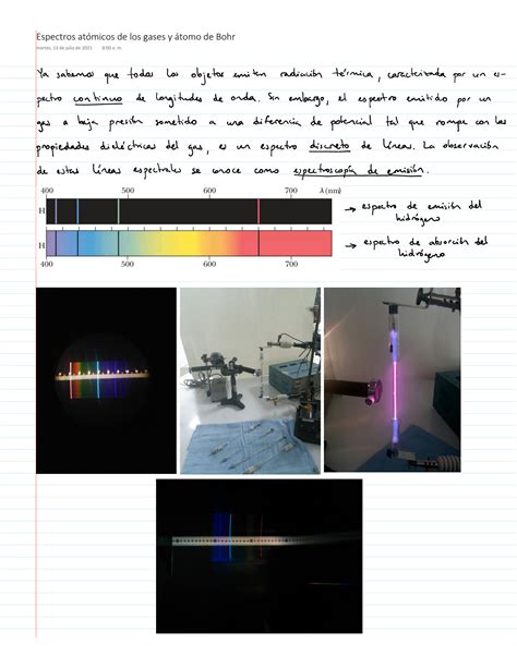SOLUTION Anotaciones Sobre Espectros Atomicos Y Modelo Atomico De Bohr