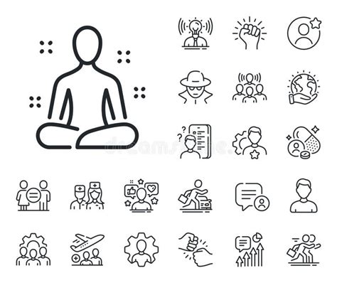 Icono De Línea De Yoga Signo De Posposición De Meditación Competencia
