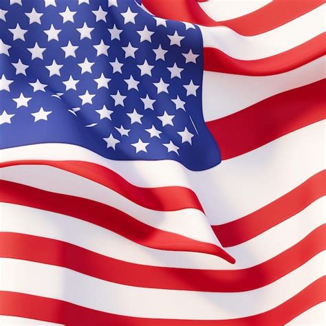 Premium AI Image 3d Illustration Waving Flag Of United States
