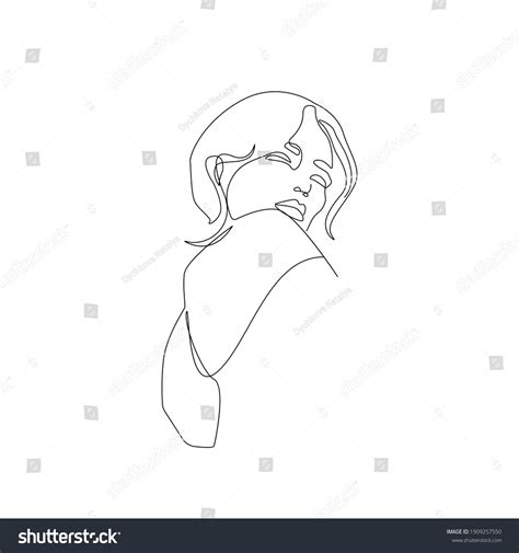 Woman Line Drawing Abstract Minimal Female Stock Vector Royalty Free