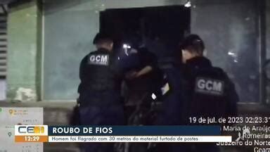CETV 1ª Edição Juazeiro do Norte Homem é flagrado em furto de fios