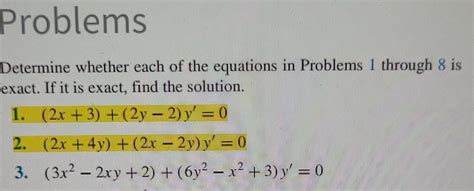 determine whether each of the equations in problems 1