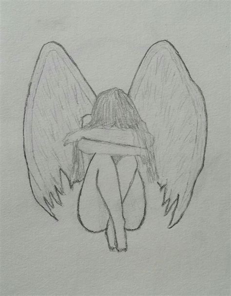 Drawing Of A Naked Woman With Wings Desenhos De Anjos Desenhos De