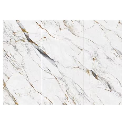 Luxury Calacatta White Gold Marble Wall Floor Countertop Sinterized