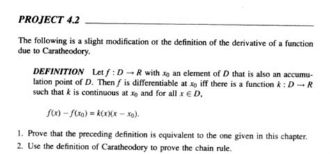 prove the chain rule using caratheodory s