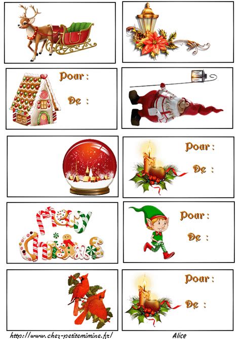 Etiquette cadeau de Noël