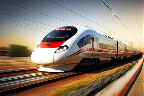 Premium Photo Highspeed Passenger Train Carrying People To Station