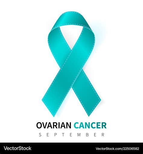 Ovarian Cancer Awareness Month Realistic Teal Vector Image