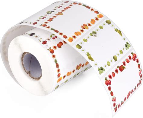 ewtshop Lot de 500 étiquettes motif de fruits pour bocaux de
