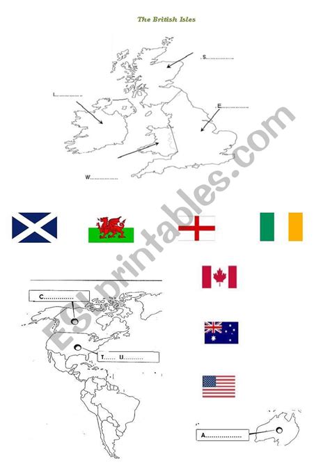 English Worksheets The British Isles