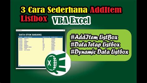 menampilkan data dari listbox ke textbox vba excel