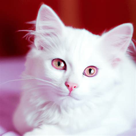 White Fluffy Kitten With Pink Eyes Creative Fabrica