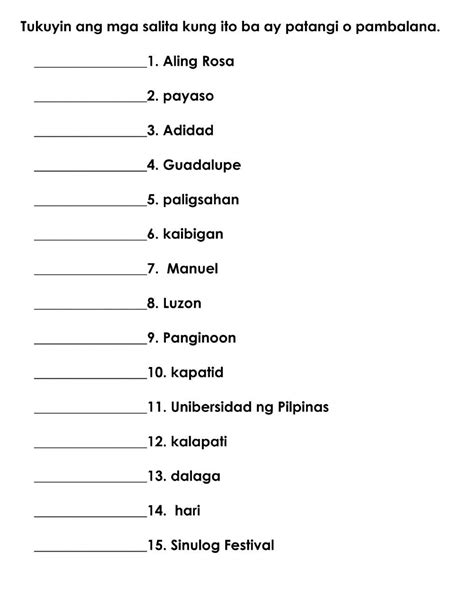 Pangngalan Activity Artofit
