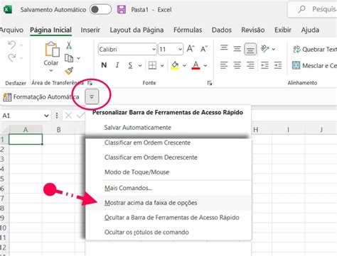O que é a Barra de Ferramentas de Acesso Rápido Tudo Excel