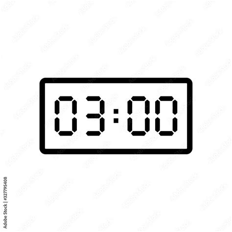 Digital Clock Displaying O Clock Clipart Image Isolated On White