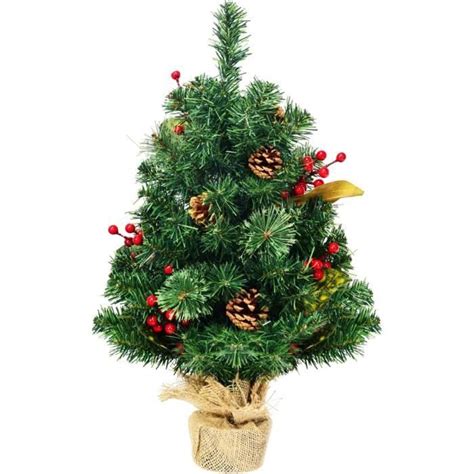 Petit Sapin De Noel Artificiel 60 Cm Mini Arbre De Noël Avec Pommes De