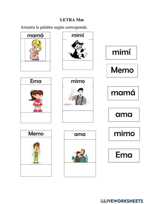 Palabras Con M Expresion Oral Y Escrita Activity Actividades Con