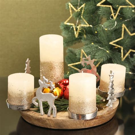 Adventskranz Rentier Tannenbaum Mangoholz Kaufland De
