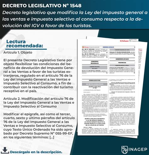 Decreto Legislativo Que Modifica La Ley Del Impuesto General A Las
