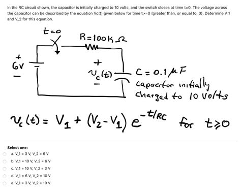 Rc Circuit Voltage Across Capacitor