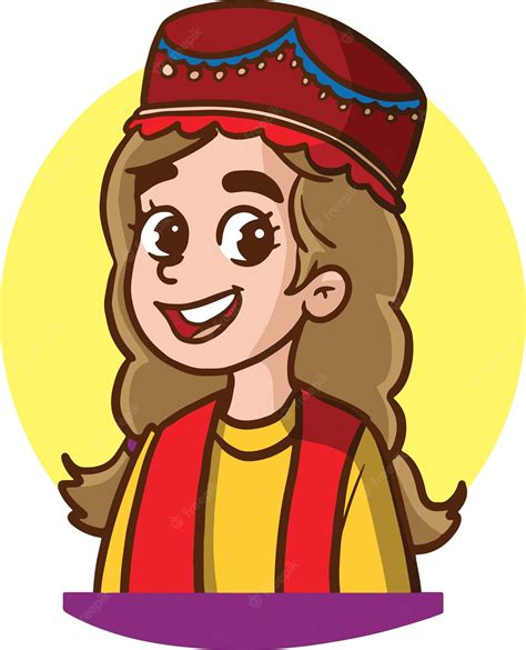 Premium Vector Turkish Girl In Traditional Dress Vector Illustration