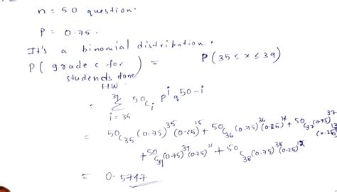 solved consider a multiple choice examination with 50 questions each question has four