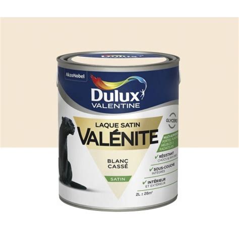 Peinture laque glycéro blanc cassé satin 2l DULUX VALENTINE valénite