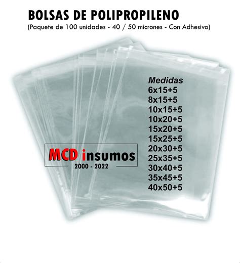 Bolsas De Polipropileno Con Adhesivo Consultar Por Medida Y Cantidad