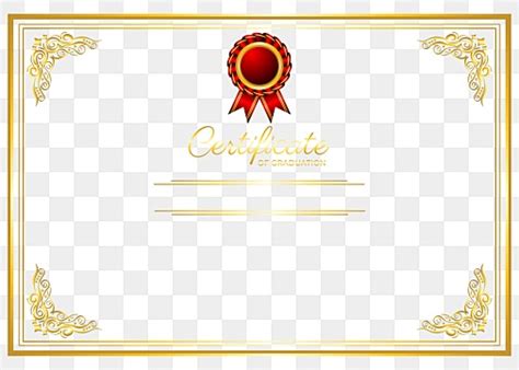 Certificate Golden Border PNG Image Golden Award Certificate Business